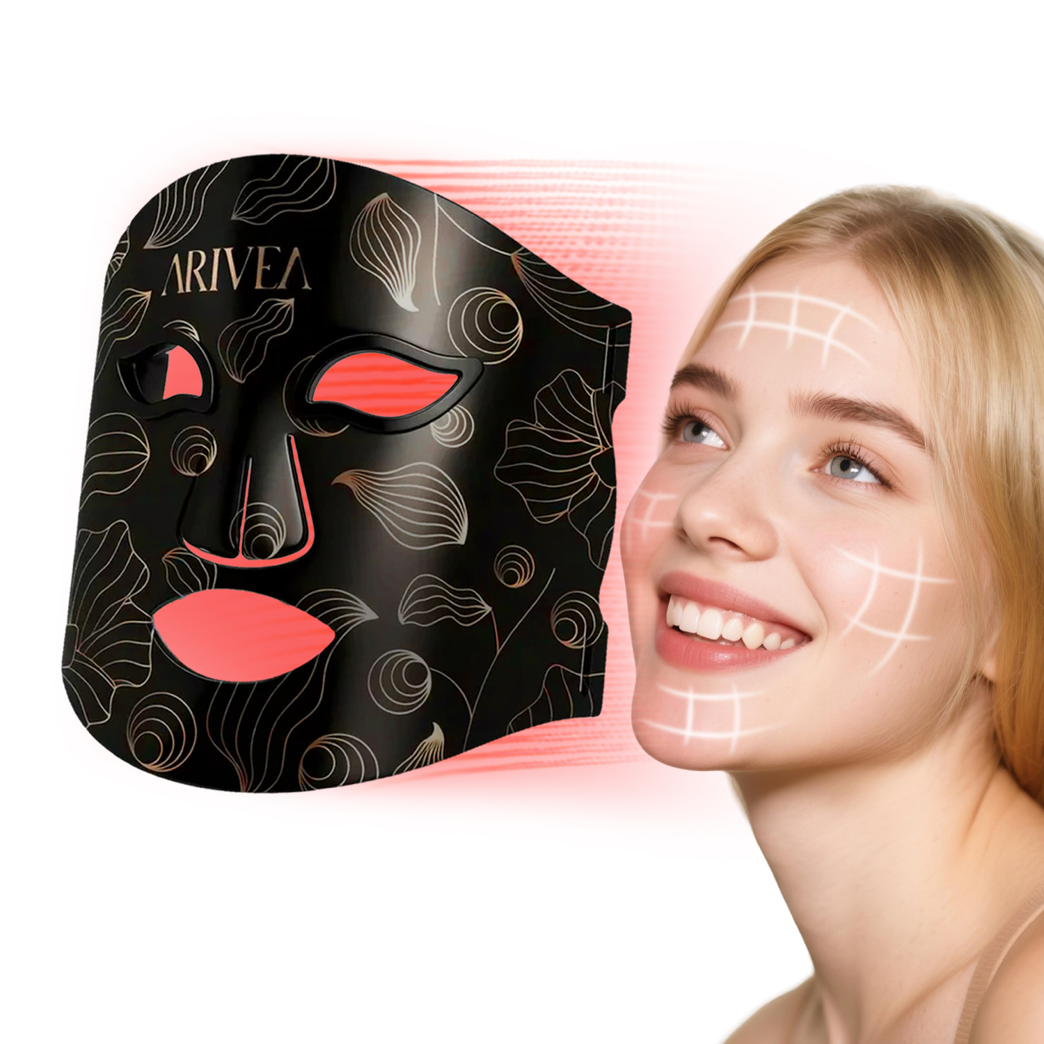 Arivea Hibiscus Red Light Therapy Face Mask